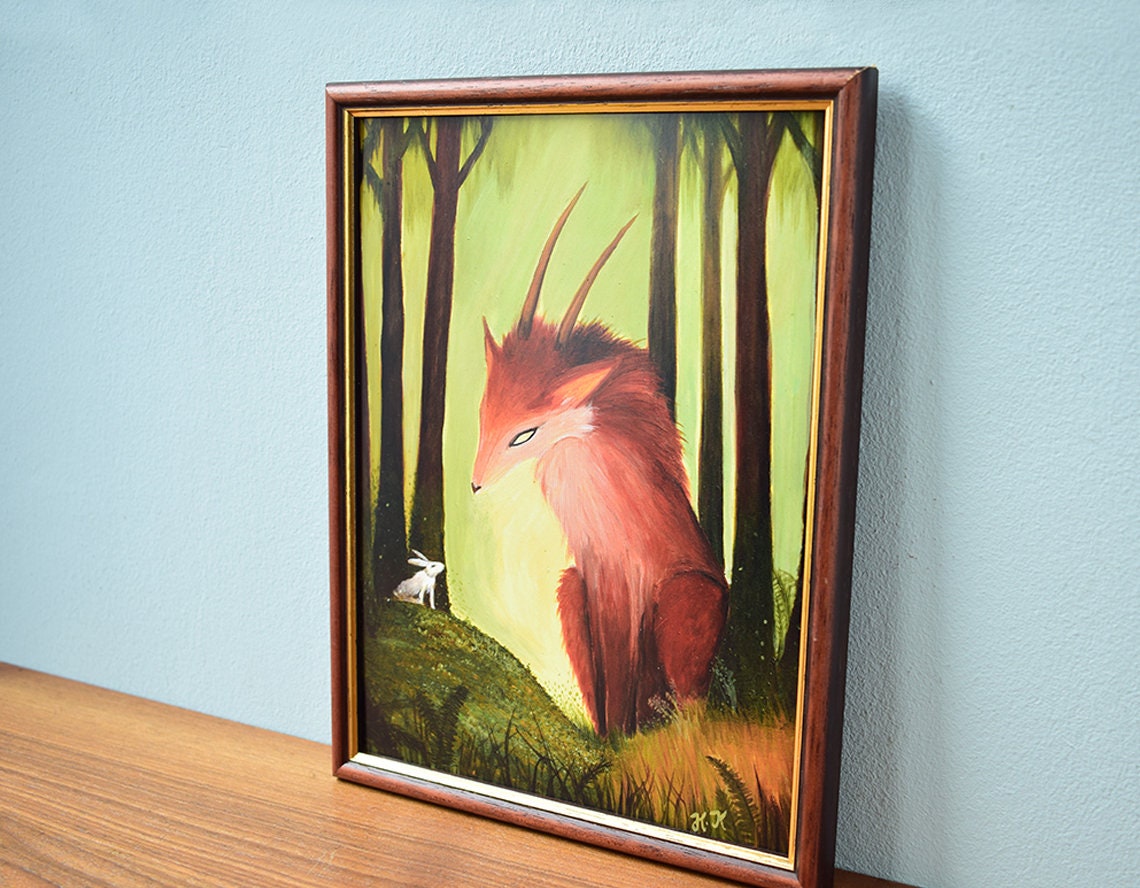 Bunny Mythical Creatures Fairy Tale Forest Illustration Print - Etsy UK