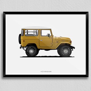 Classic Toyota FJ40 Art Poster Print, High-quality Vintage Car Art ...