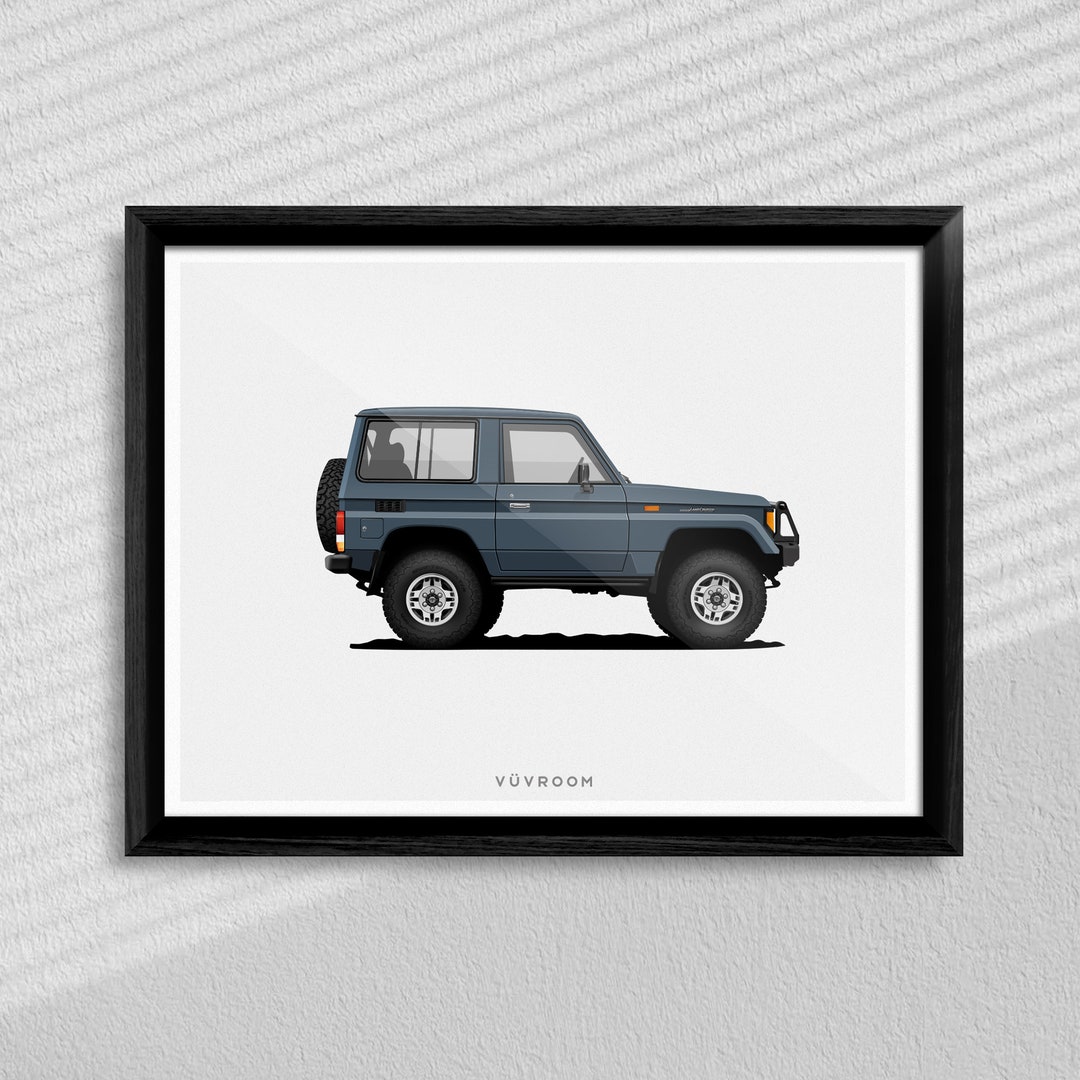 Classic Toyota Land Cruiser Art Poster Print, FJ 70 Series 2 Door, High ...