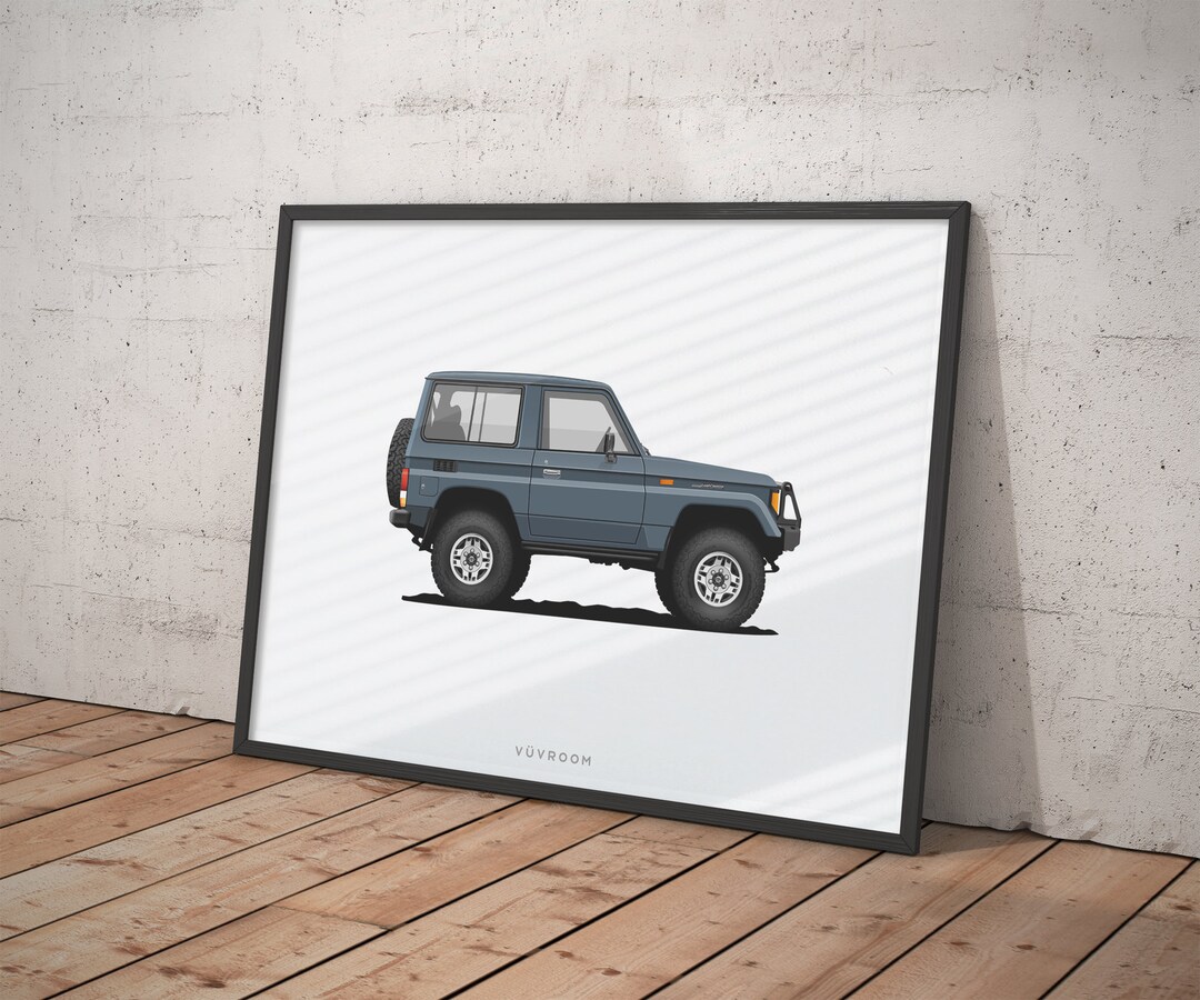 Classic Toyota Land Cruiser Art Poster Print, FJ 70 Series 2 Door, High ...