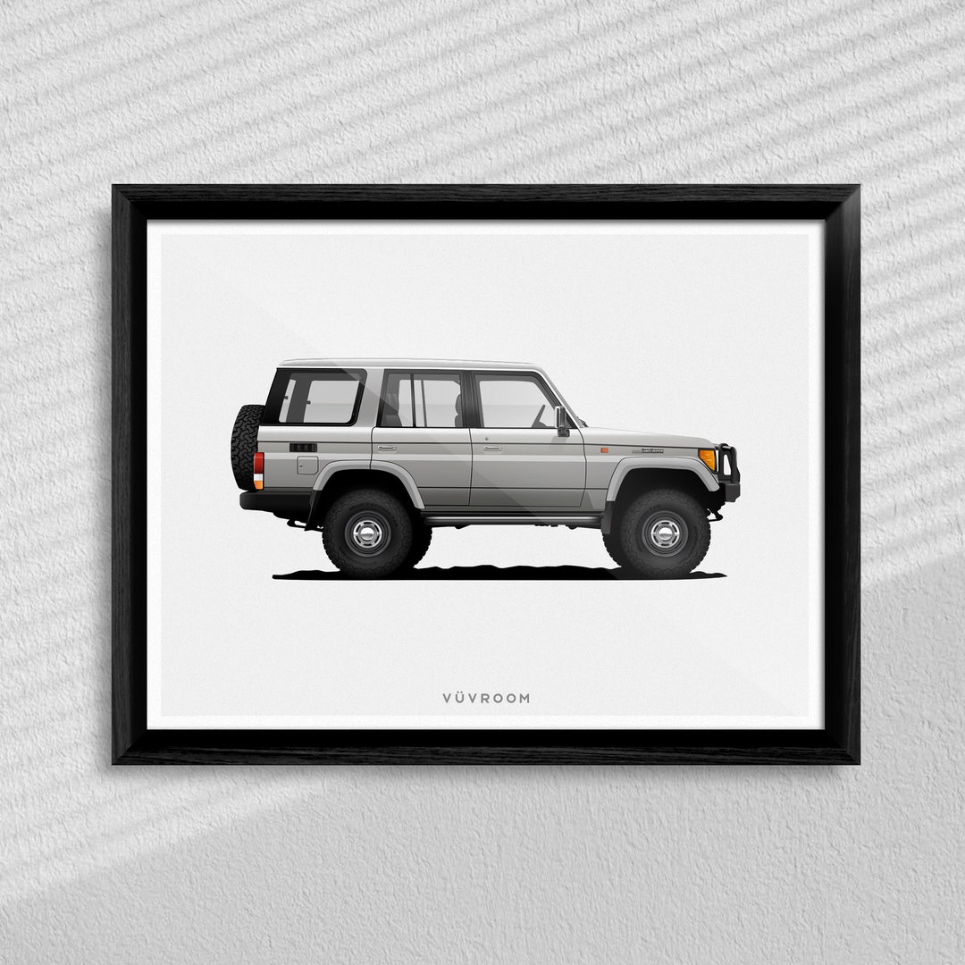 Classic Toyota Land Cruiser Art Poster Print, FJ 70 Series 4 Door, High ...