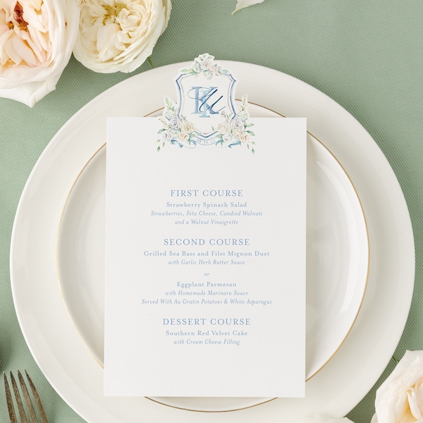 Watercolor Wedding Menu - Etsy