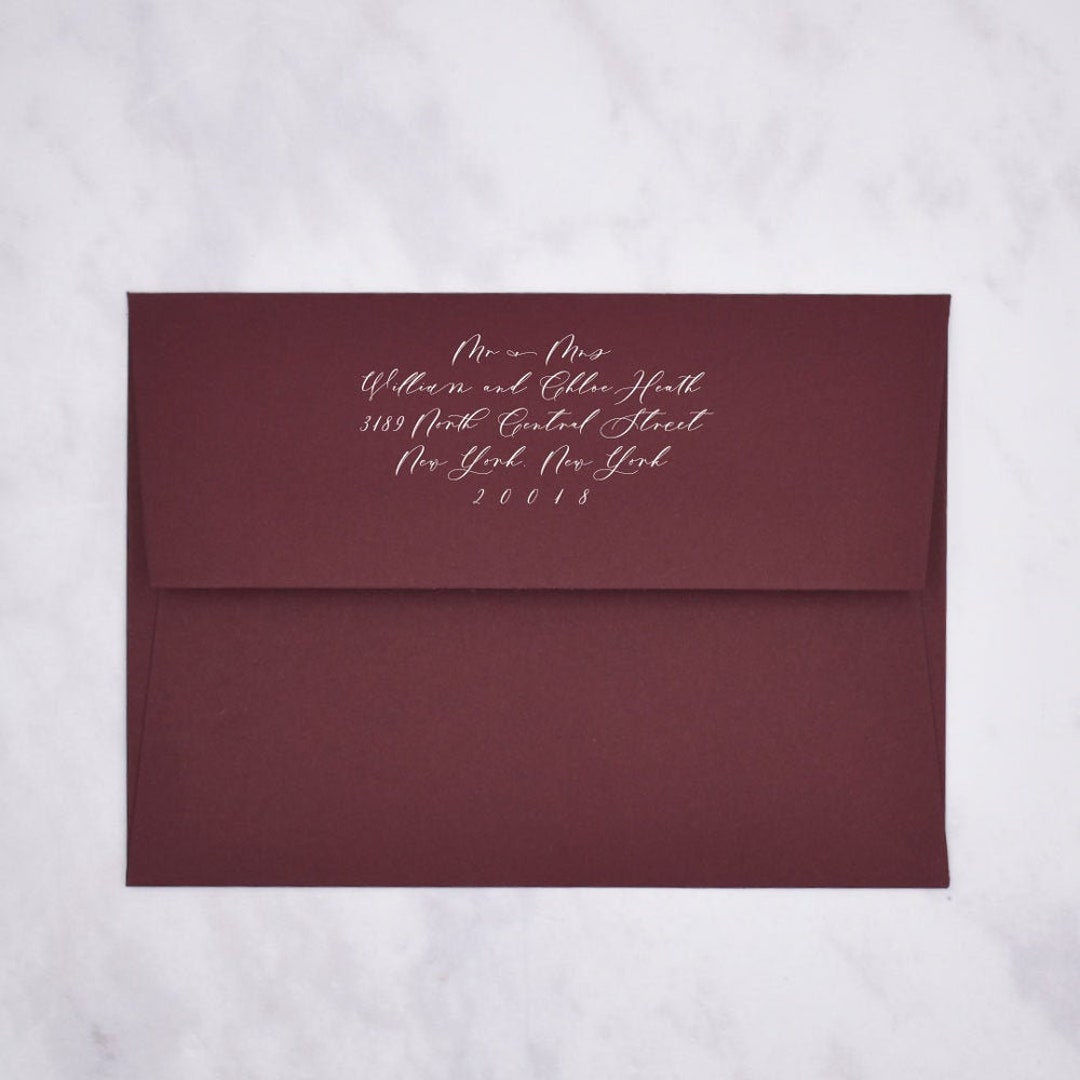 Claret Straight Flap Envelopes | Dark Red Envelopes - Etsy