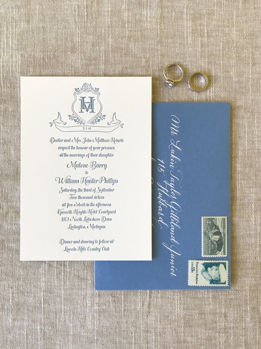 Custom Letterpress Wedding Invitation, Wedding Invitations, Save the ...