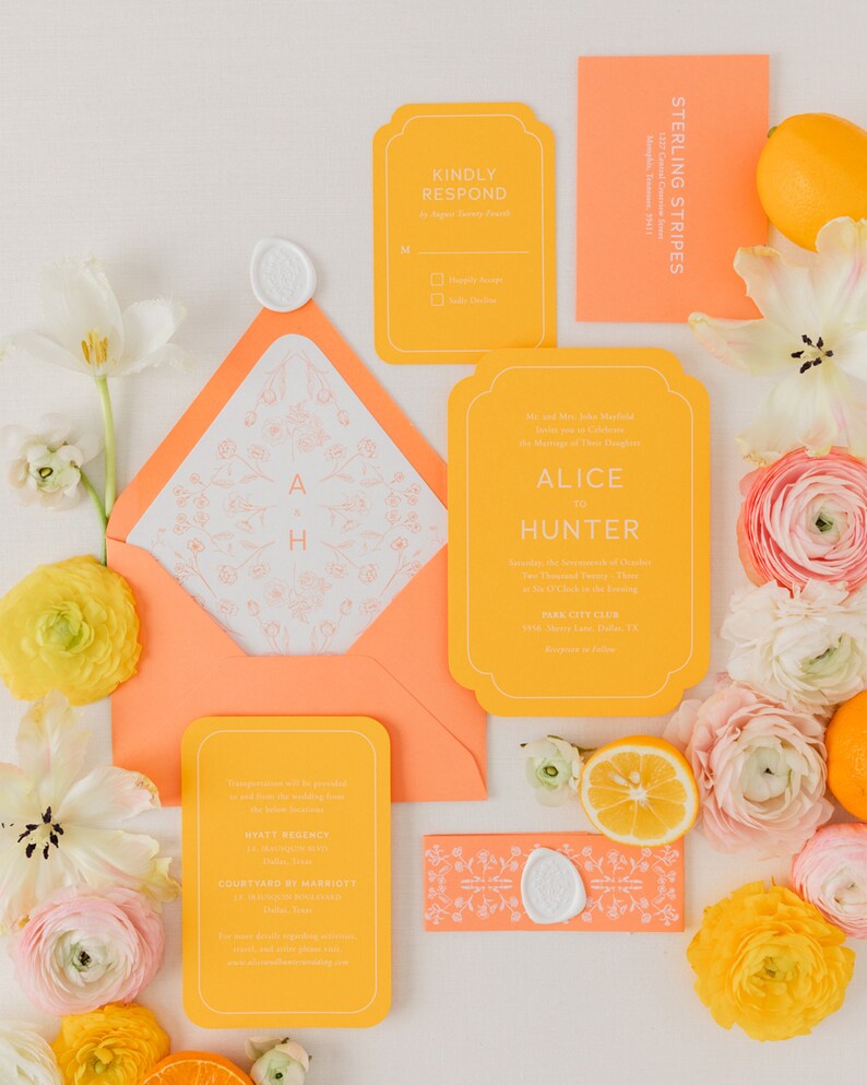 Full Bloom Envelope Liner | Illustrated Floral Pattern With Monogram - Etsy