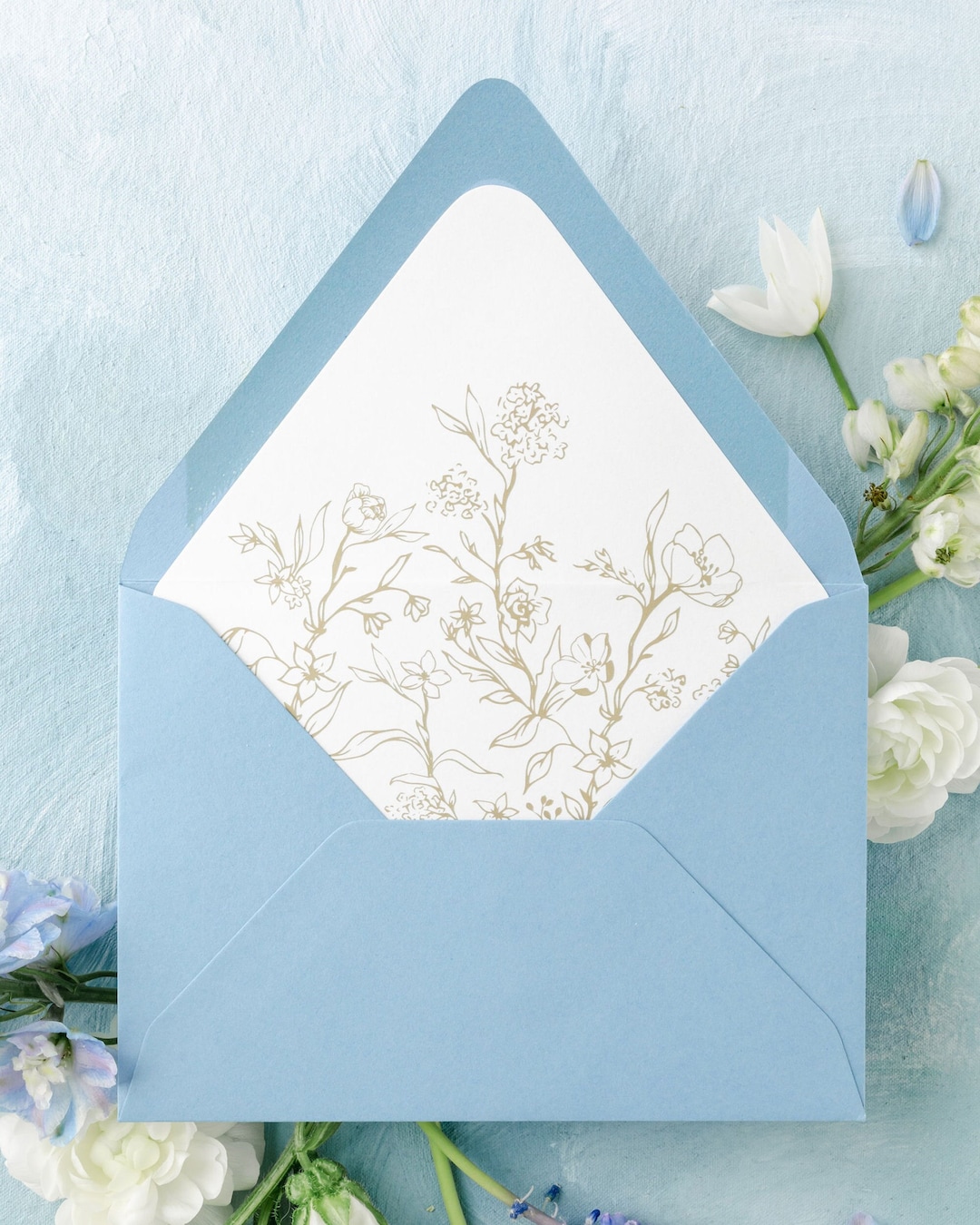 Secret Garden Lined Envelopes | Illustrated Floral Liner - Etsy