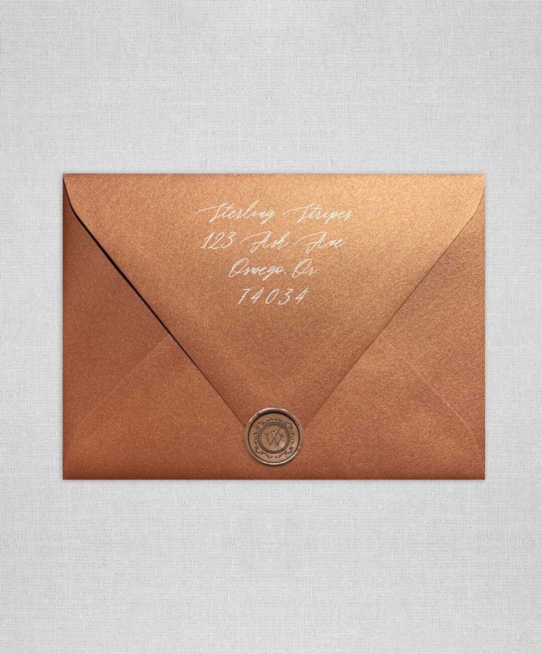 Copper Metallic Wedding Envelopes | Pointed Flap Envelopes - Etsy