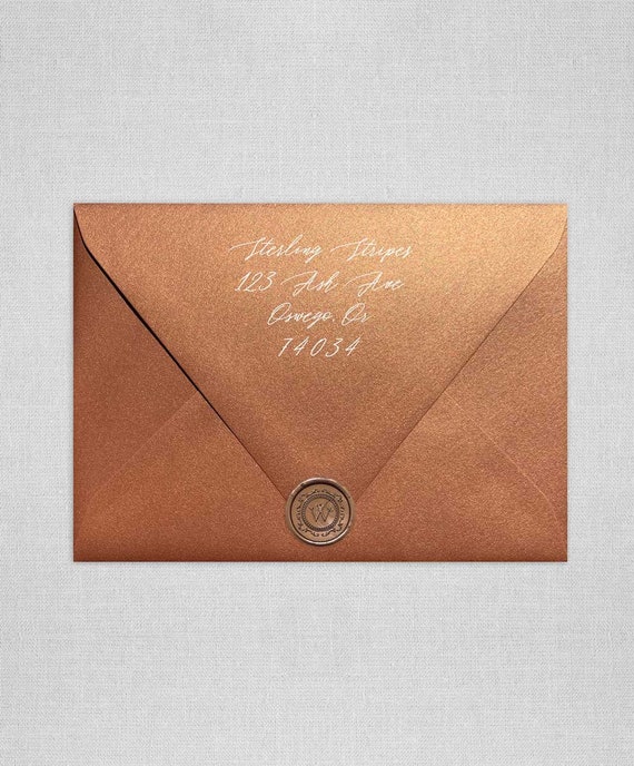Copper Metallic Wedding Envelopes Pointed Flap Envelopes - Etsy