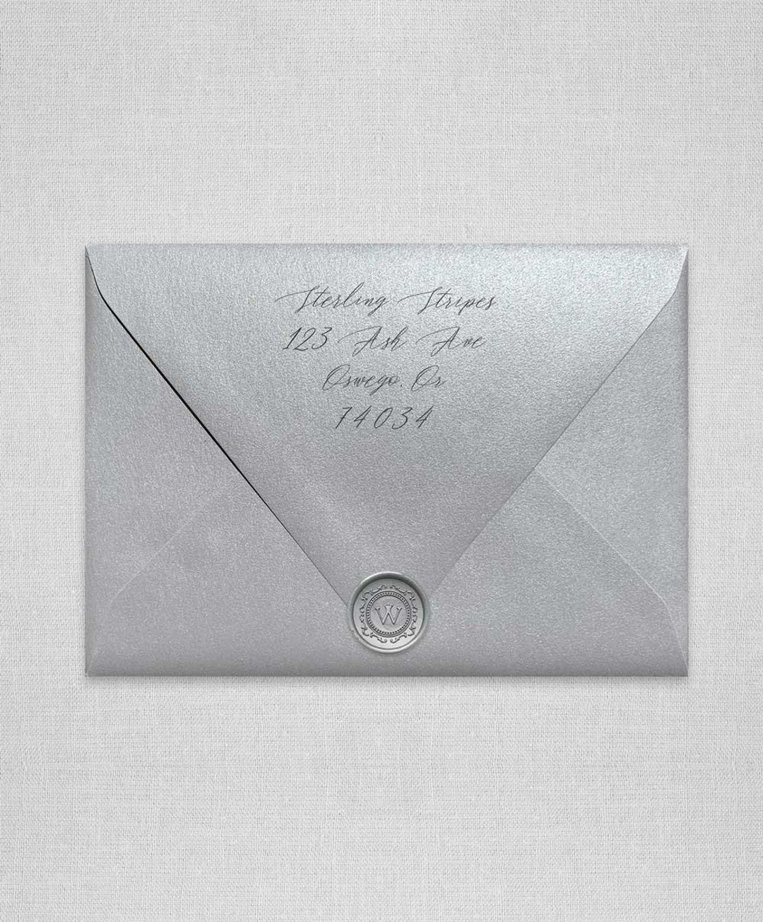 Silver Metallic Wedding Envelopes | Silver Pointed Flap Envelopes - Etsy