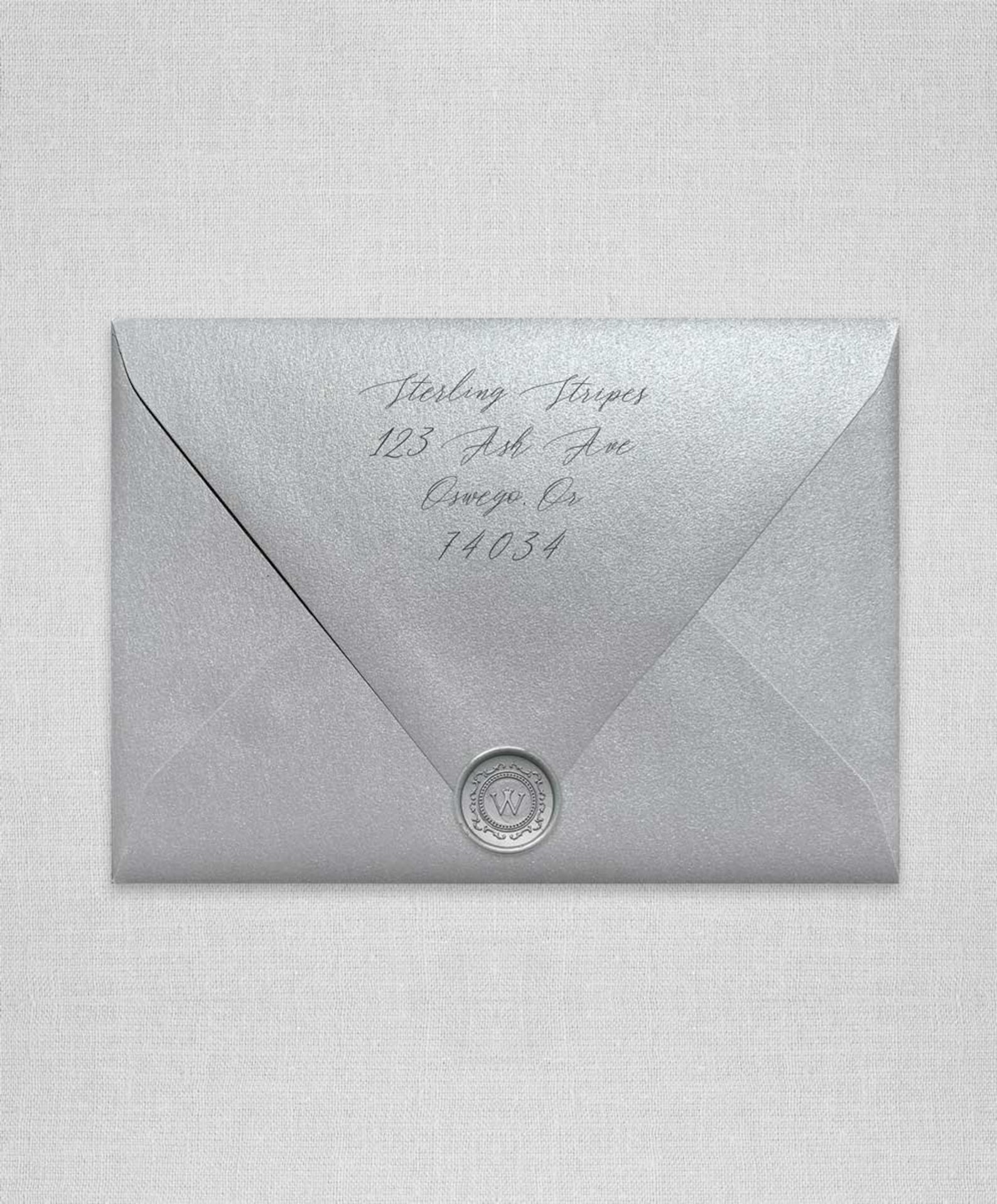 Silver Metallic Wedding Envelopes Silver Pointed Flap - Etsy