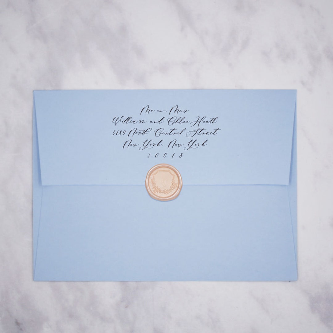 Light Blue Straight Flap Envelopes - Etsy