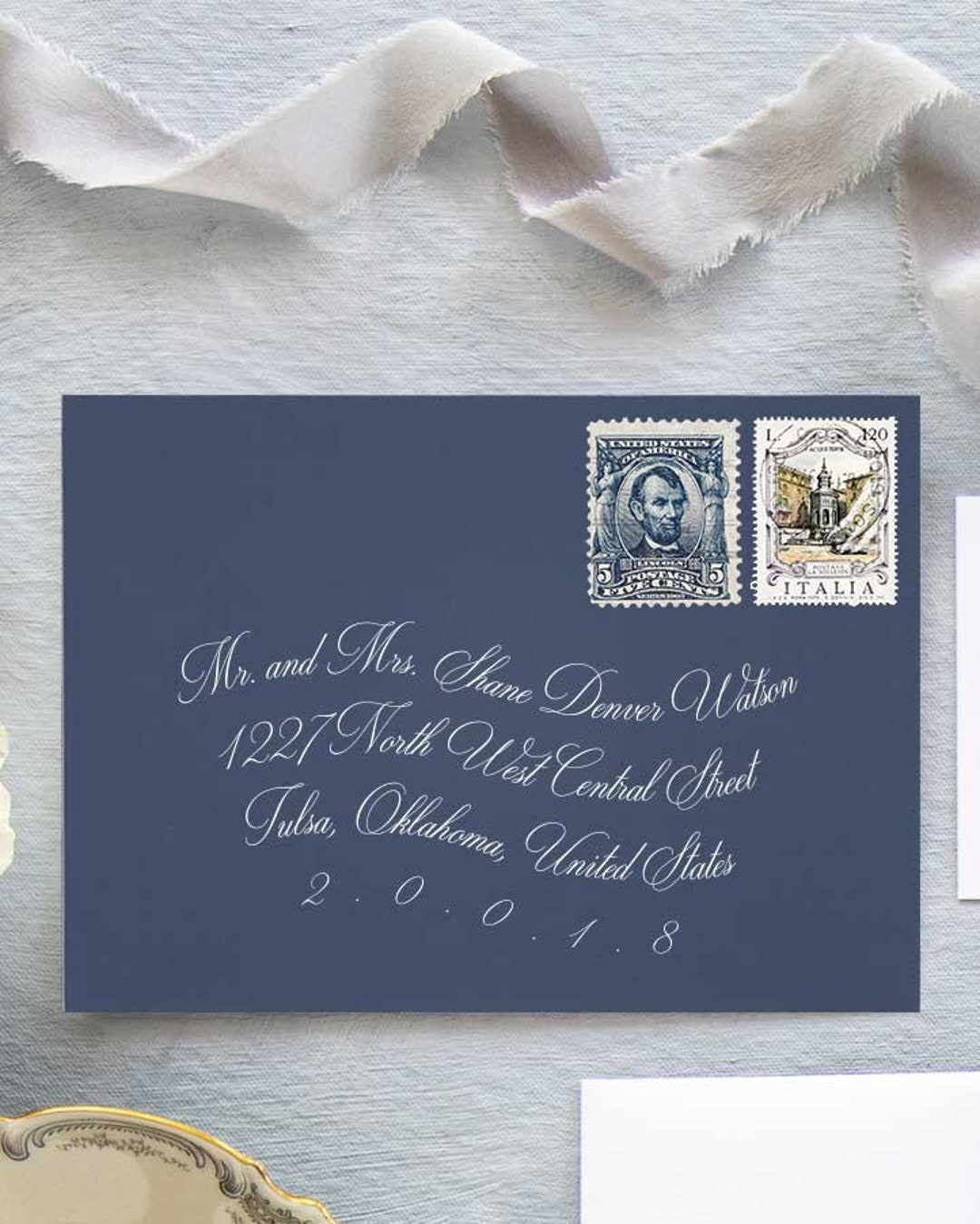 Roosevelt Envelope Addressing in White Ink | Digital Printed Envelope ...