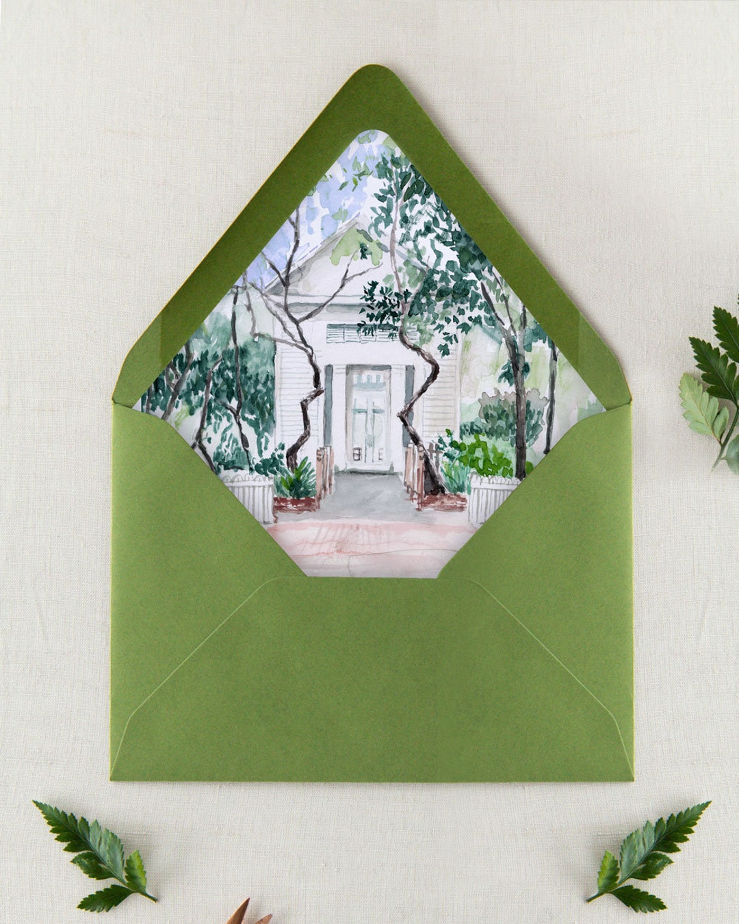 Custom Venue / Landscape Watercolor Envelope Liners - Etsy