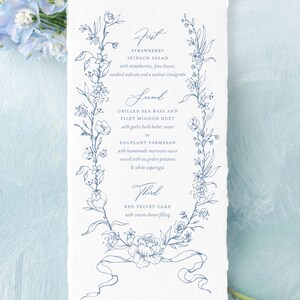 Secret Garden Menu | Letterpress Menus on Handmade Paper - Etsy