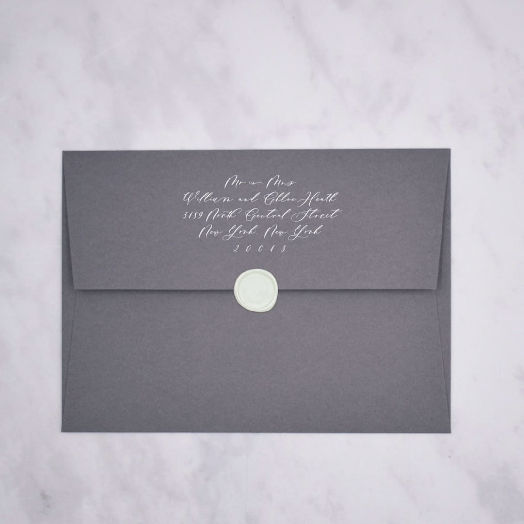 Smoke Gray Straight Flap Envelopes | Grey Wedding Envelopes - Etsy