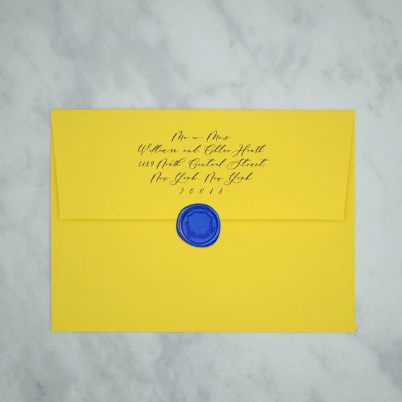 Factory Yellow Straight Flap Envelopes Bright Yellow | Etsy