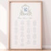 Katherine Seating Chart Sign | Elegant Floral Watercolor Crest Seating ...