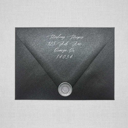 Silver Metallic Wedding Envelopes Silver Pointed Flap - Etsy