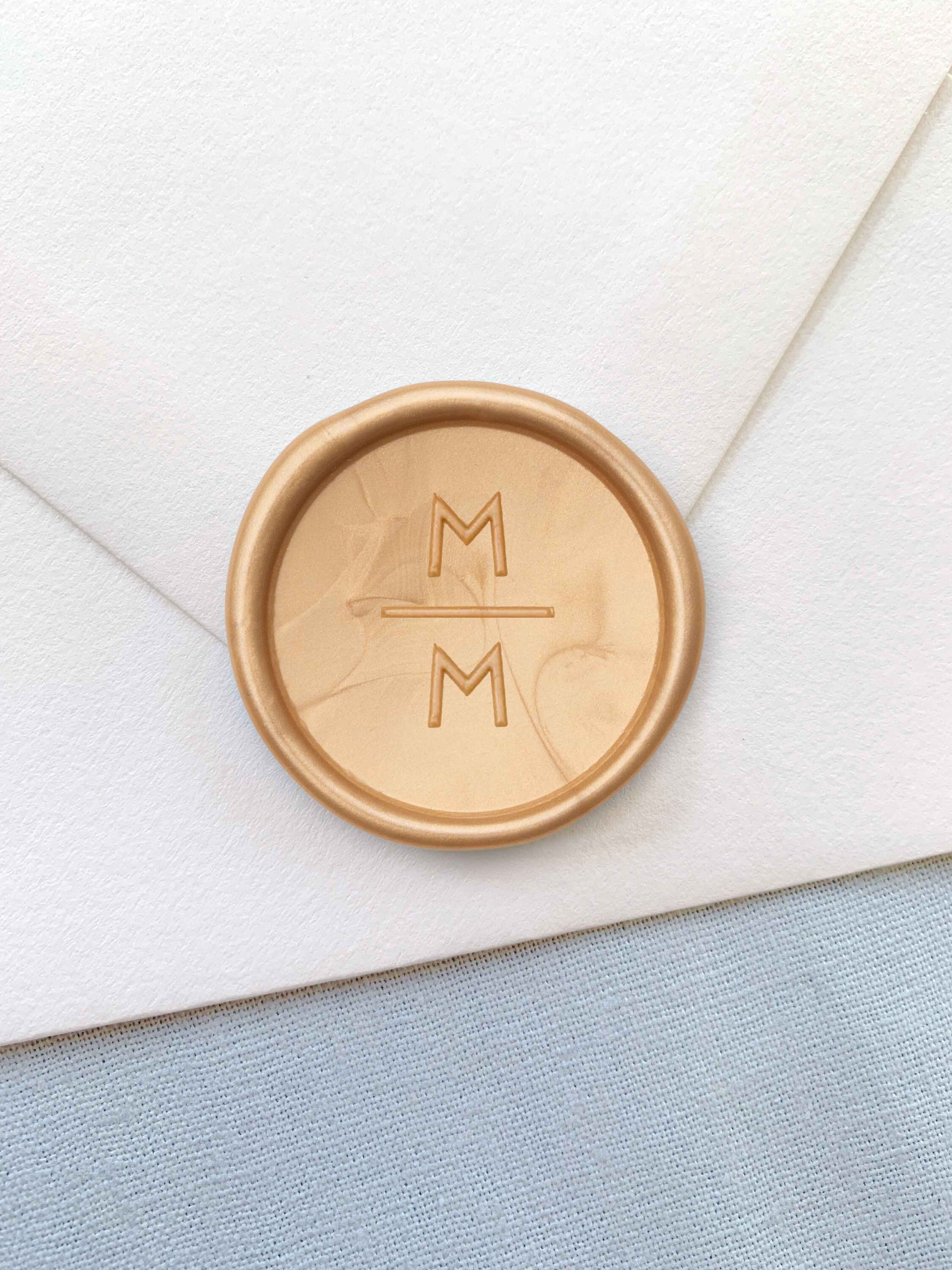 Modern Monogram Wax Seals With Bar Stacked Self Adhesive Wax | Etsy