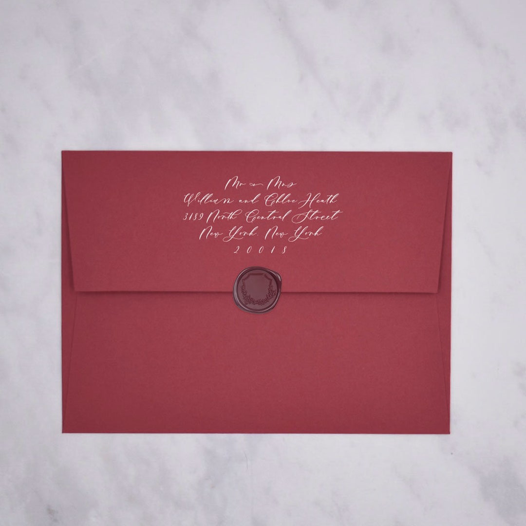 Scarlet Straight Flap Envelopes | Red Wedding Envelopes - Etsy