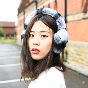 Rex Rabbit Fur Earmuffs With Matching Fur Band - Etsy UK