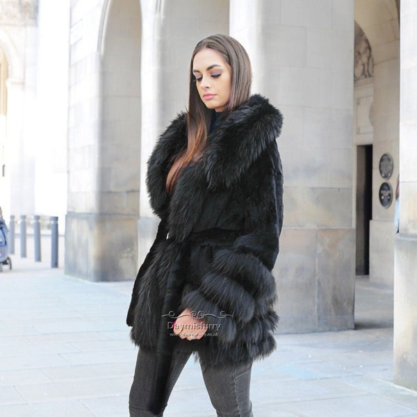Rabbit Fur Coat - Etsy