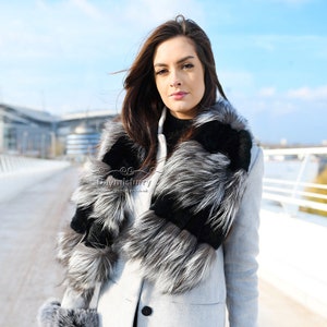 Silver Fox & Rex Rabbit Fur Boa Scarf - Etsy UK