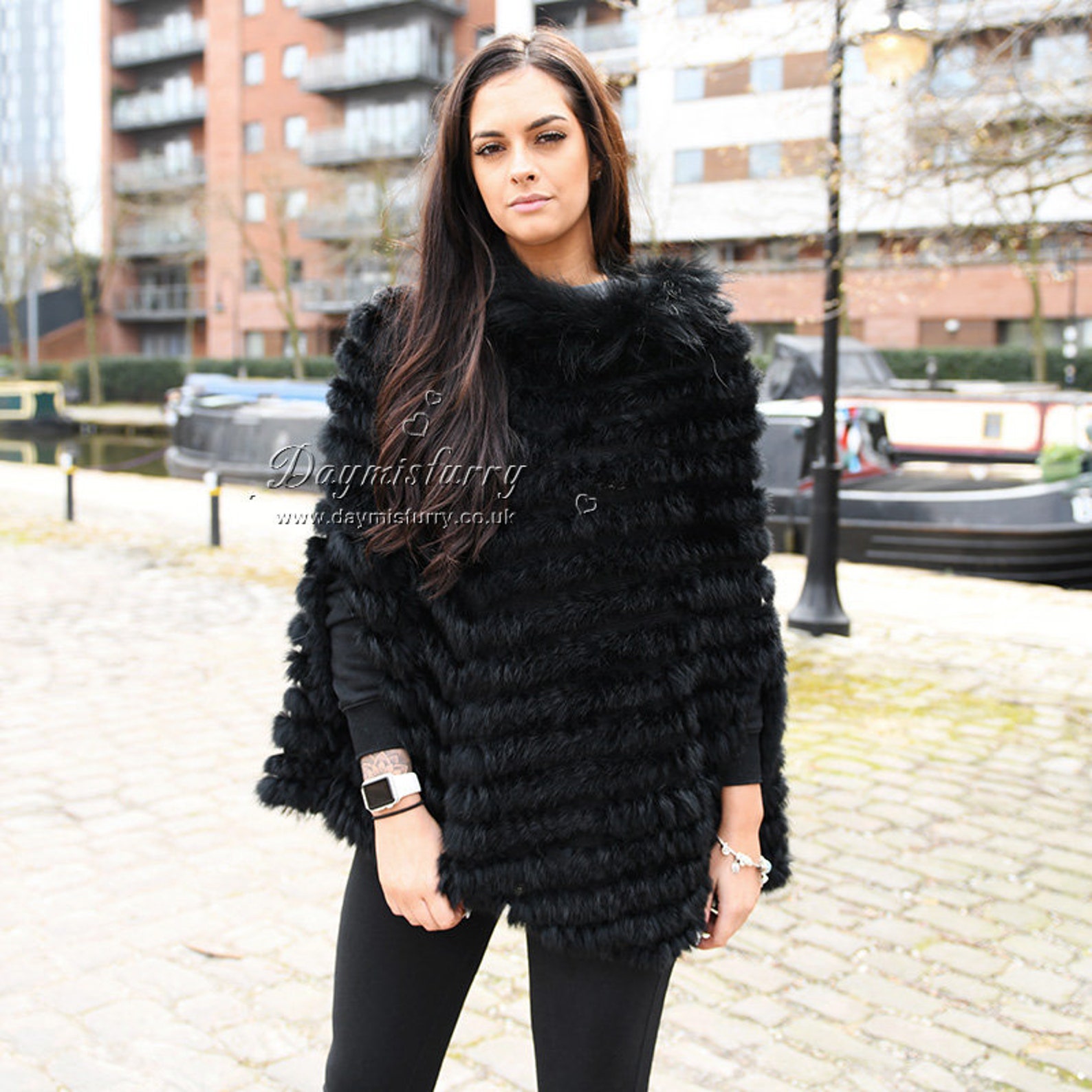 Knit Rabbit Fur Cape With Raccoon Fur Trim - Etsy UK