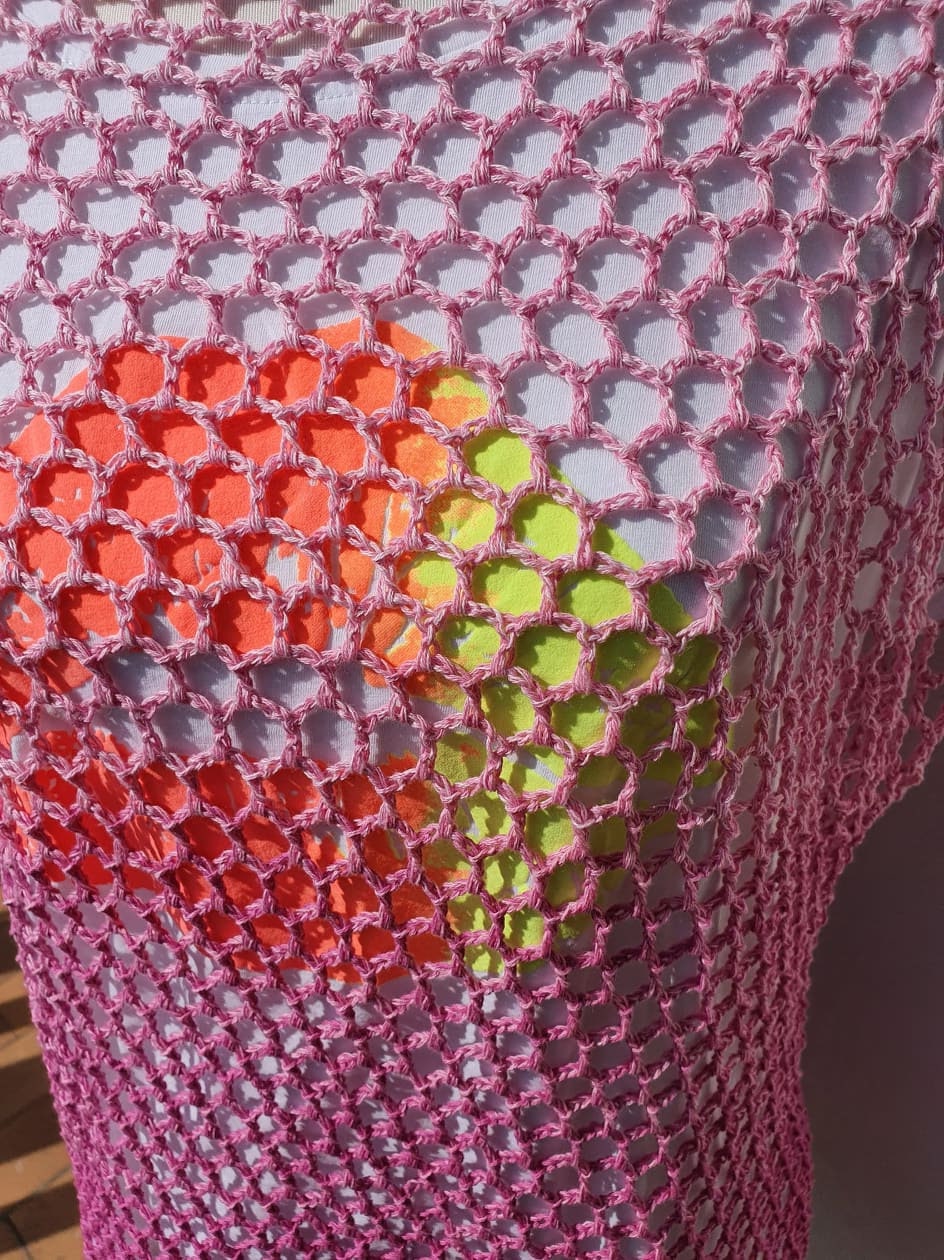 Cool Mesh Shirt/ Top L-XL Crocheted in the Color Pink - Etsy UK
