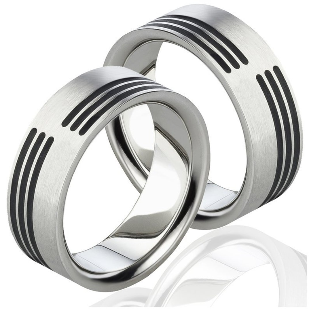 Anelli per partner Fedi nuziali moderne e insolite anelli senza pietra ...