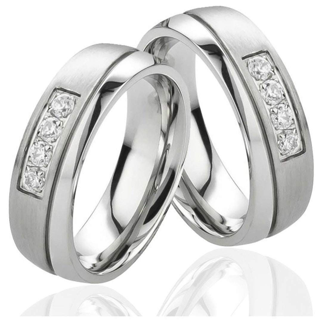 Friendship Rings Women's Wedding Rings Set Unisex Stainless Steel Ring ...