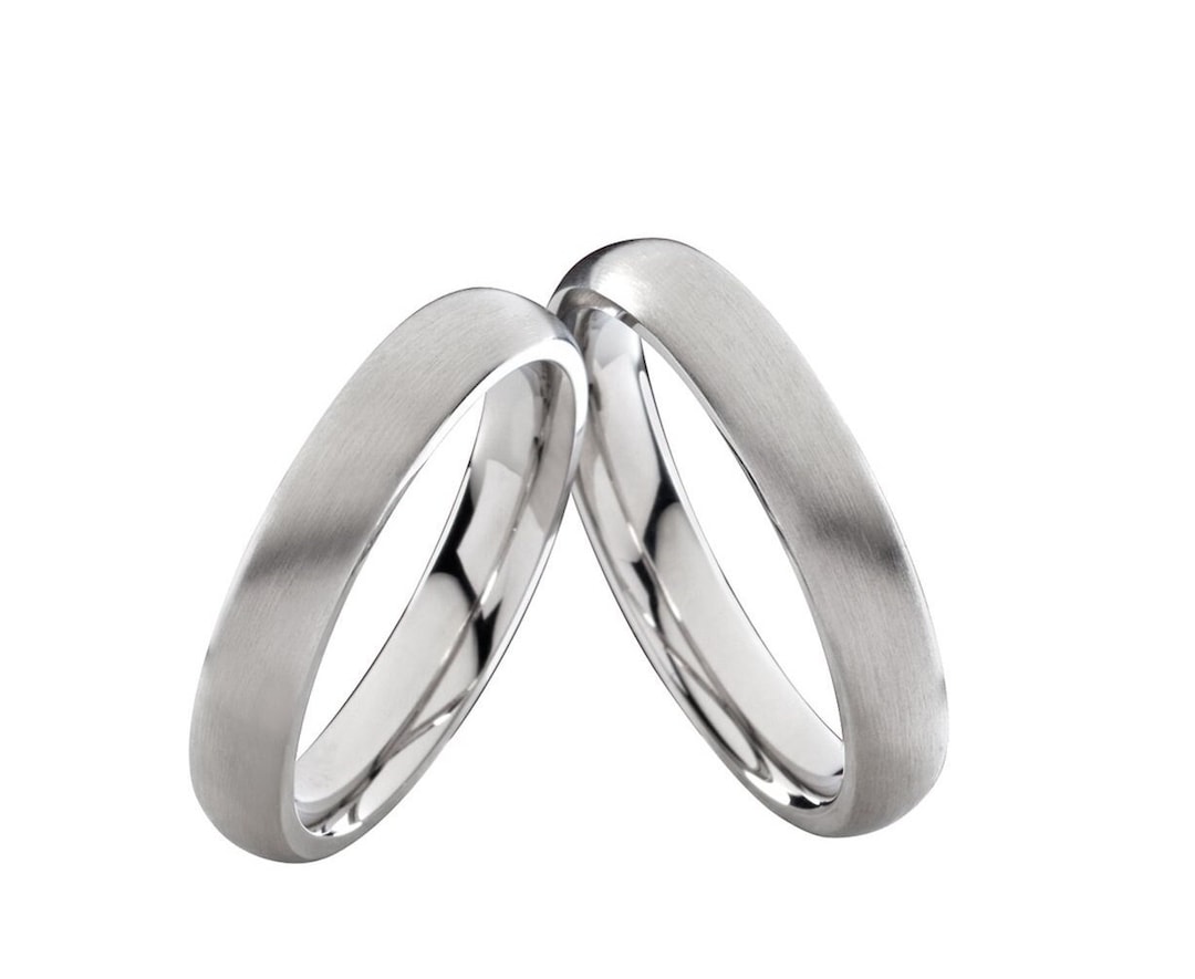 Narrow Simple Rings Partner Rings Engagement Rings Made of Stainless ...