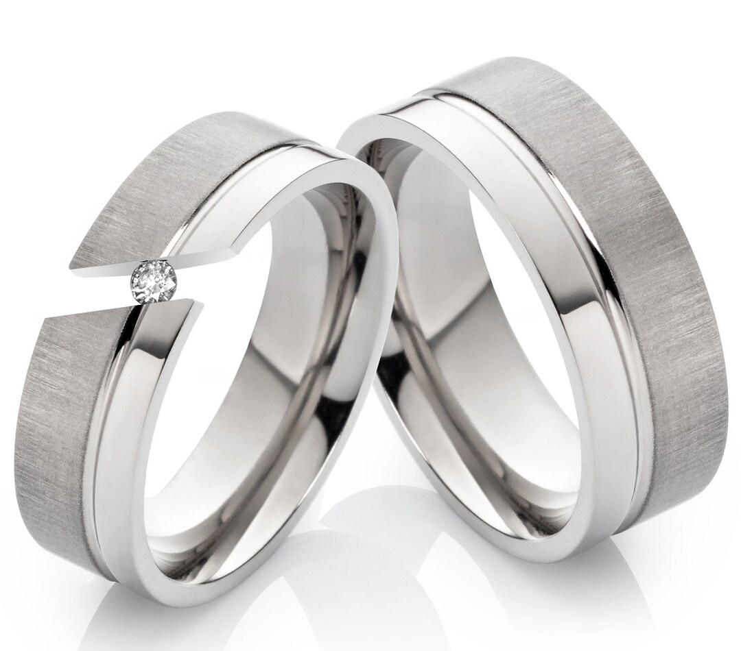 Titanium Wedding Rings Engagement Rings Titanium Couple Rings ...
