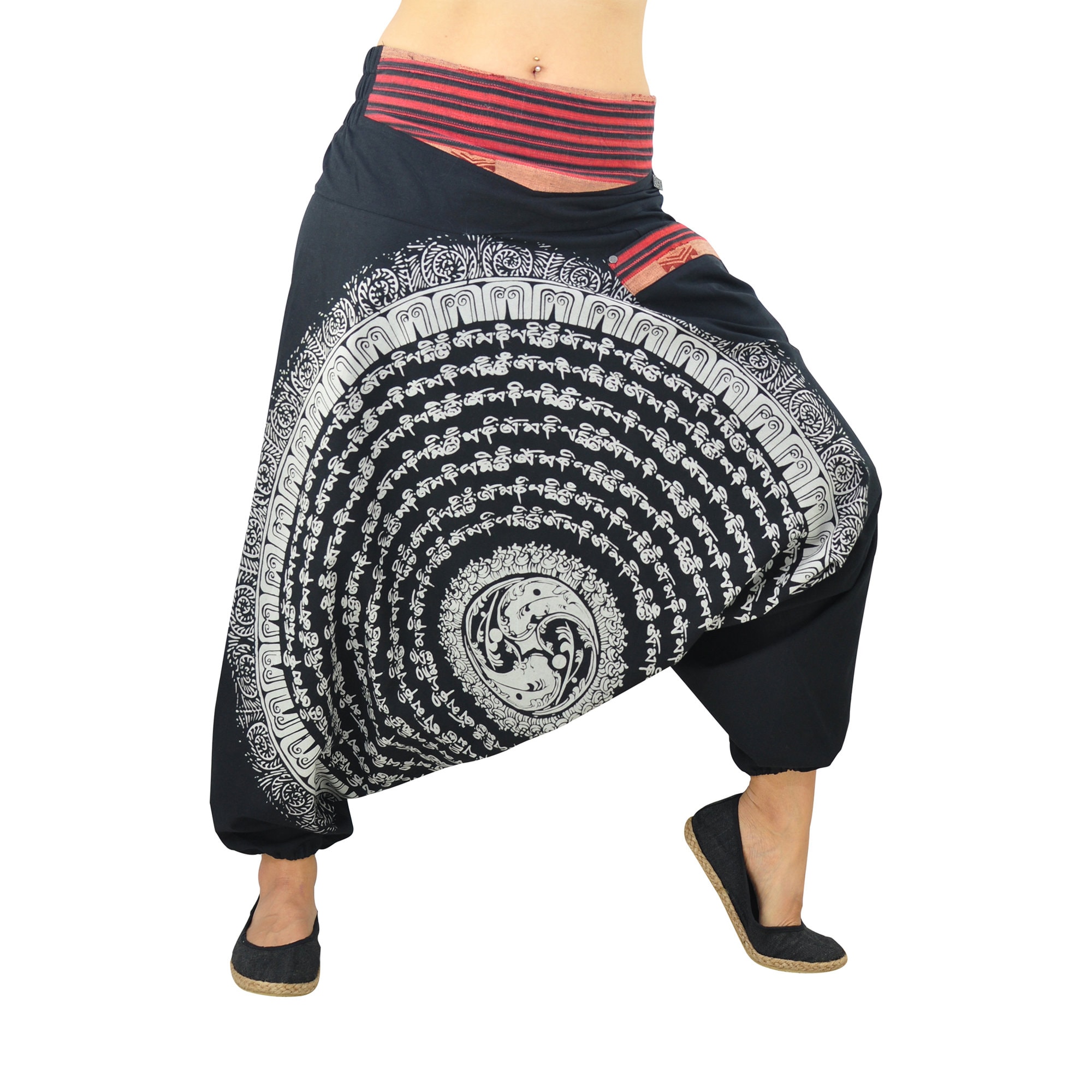 Genie Pants Harem Pants Hippie Pants With Mandala Print "nirvana" Black ...