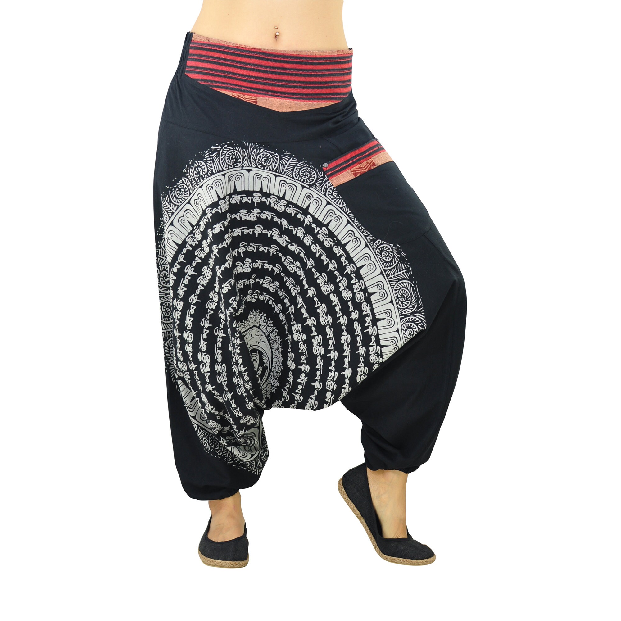 Genie Pants Harem Pants Hippie Pants With Mandala Print nirvana Black ...