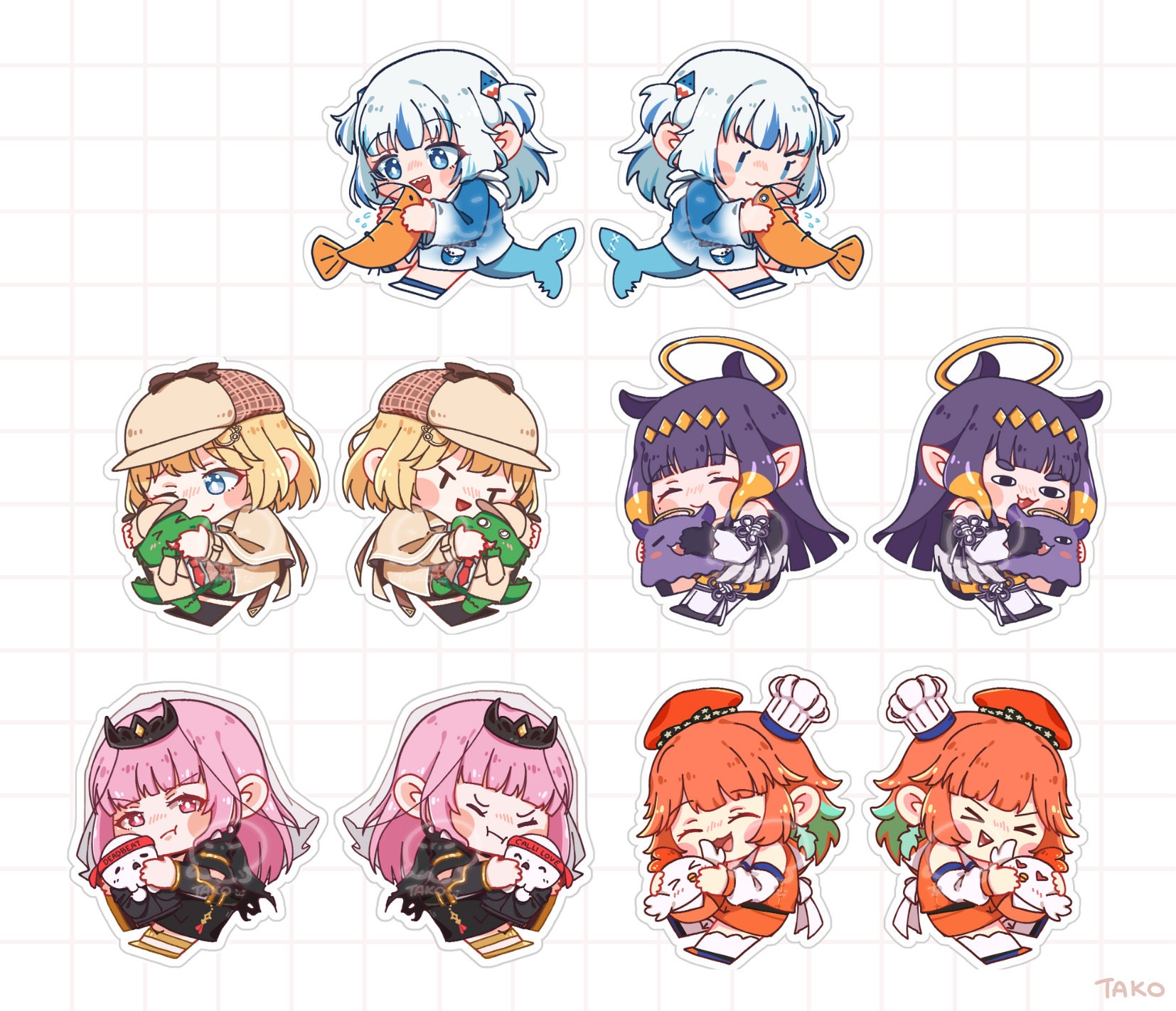 Hololive English myth Hugging Mascot Double-sided Acrylic - Etsy Canada