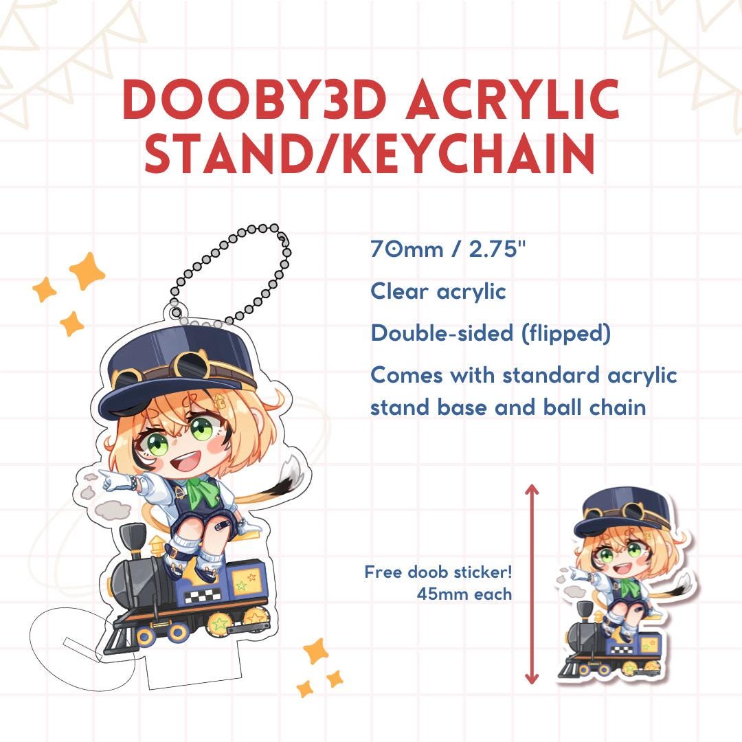 Dooby3d Indie Vtuber Acrylic Stand/keychain - Etsy