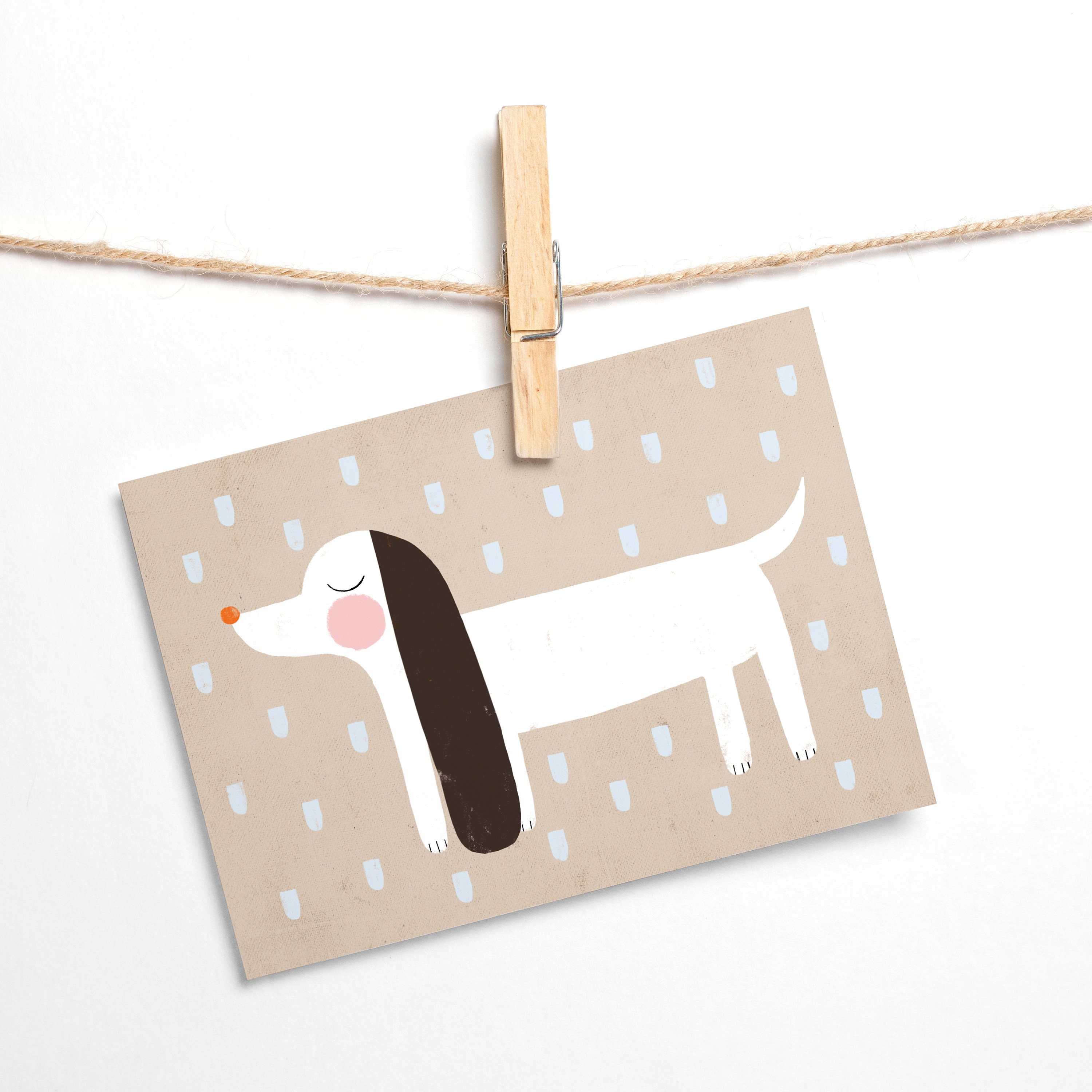 Postcard dachshund Illustration Map Dog Postcards Dog Card Gift Idea A6 ...