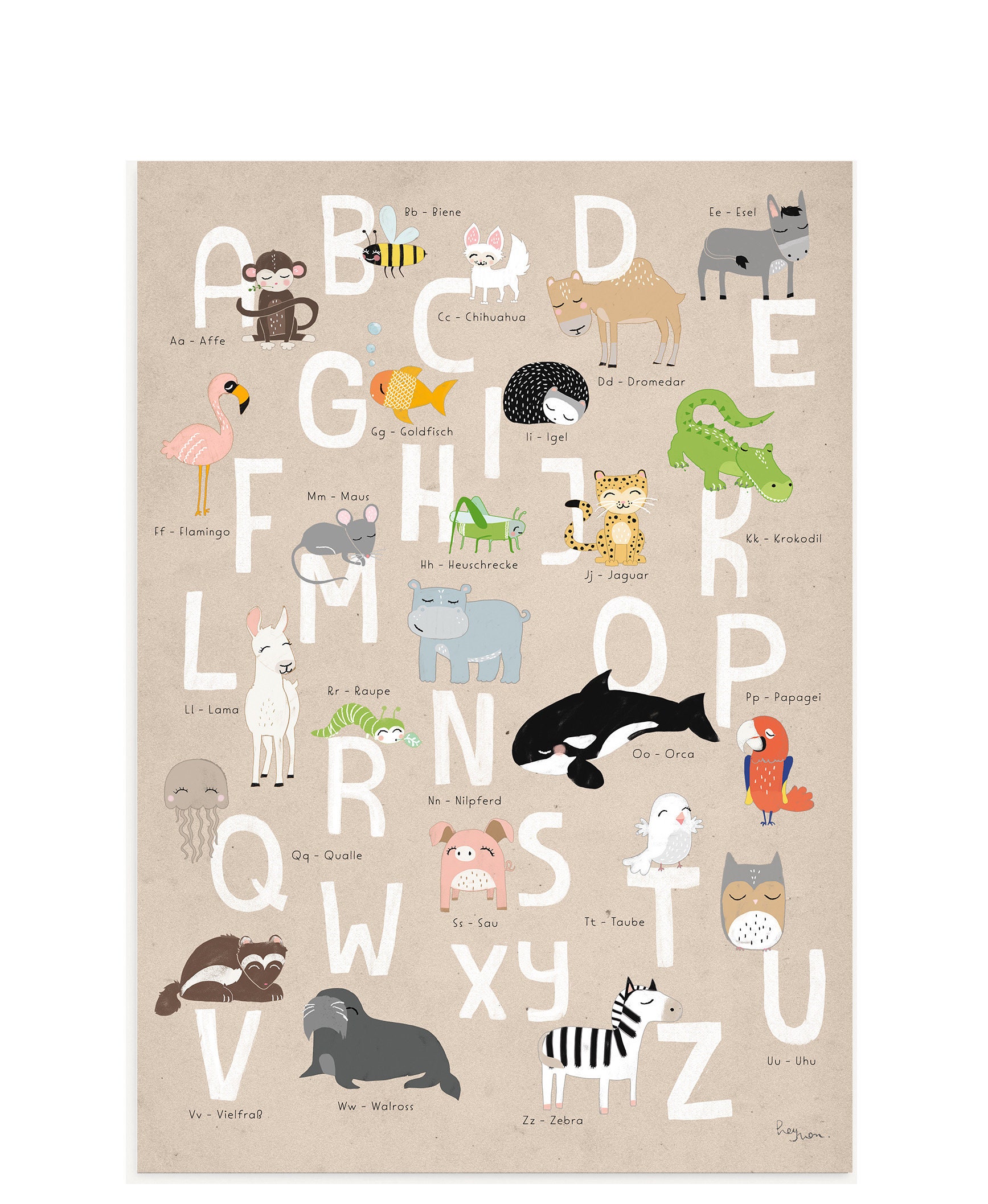 Print abc Animal ABC Animal Poster Learning Poster Letter Poster ...