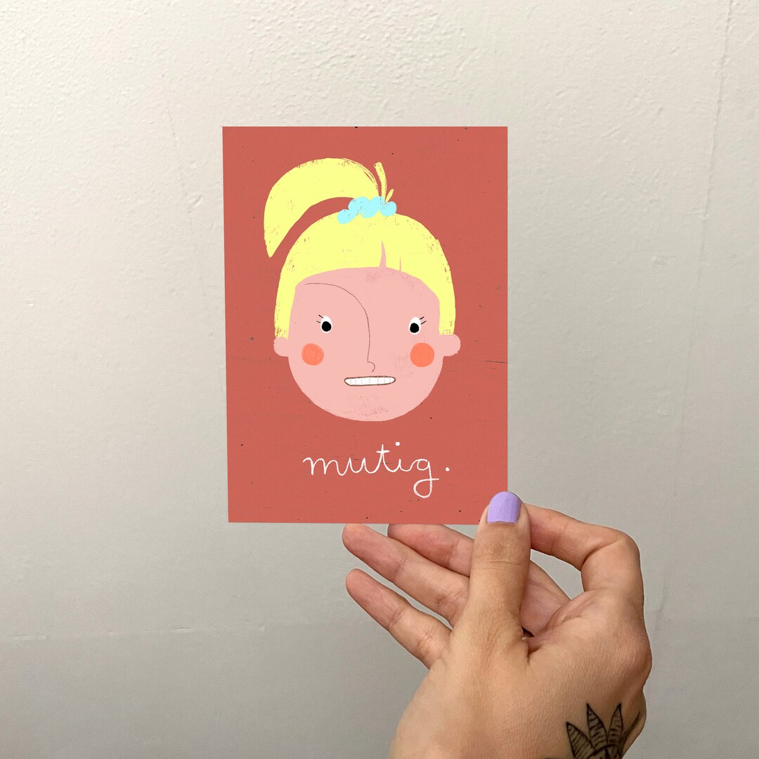 Emotion Card brave A6 Card Postcard Single Feelings Emotions Children ...