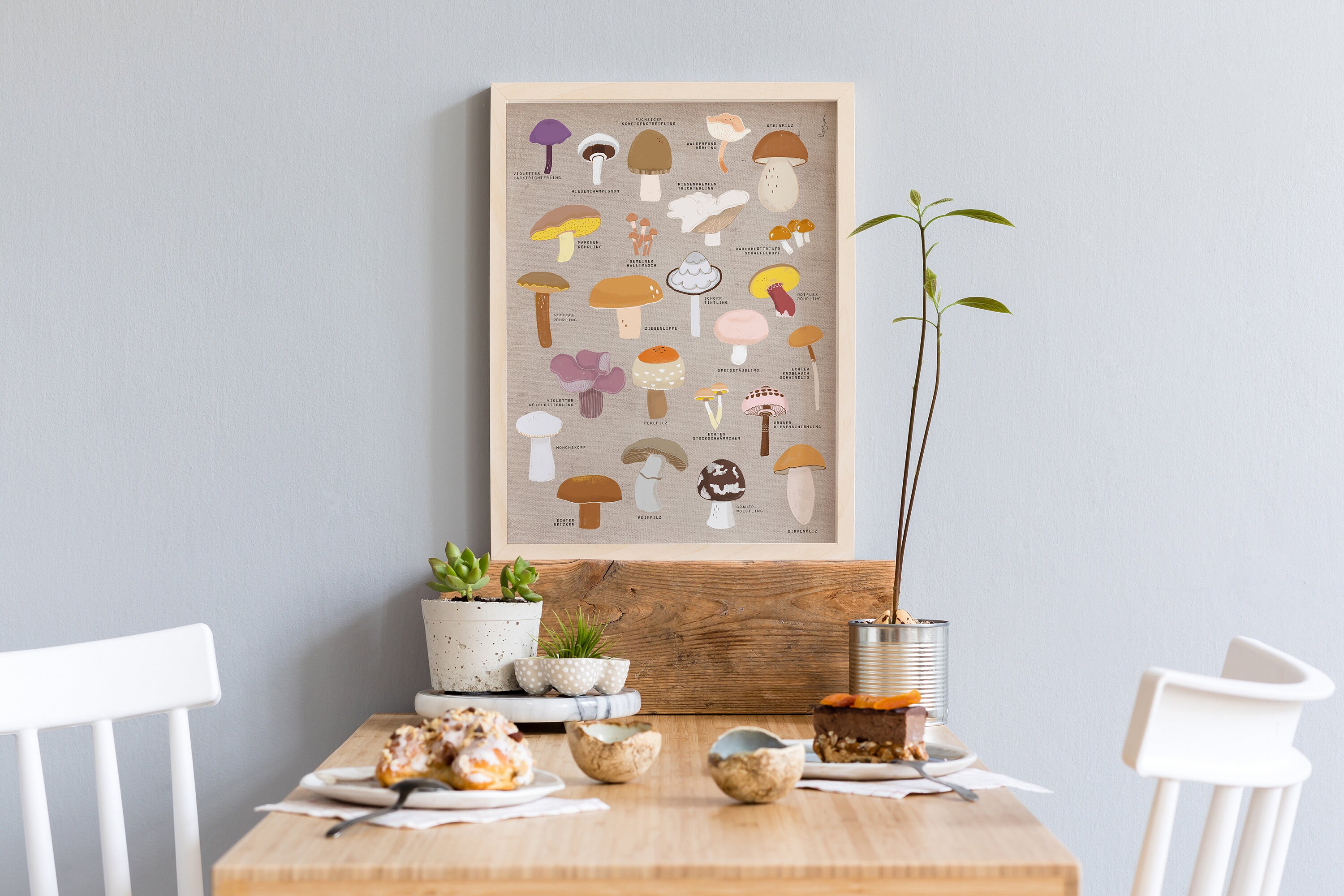 Print Pilze Pilzposter Pilzsorten Essbar Natur Illustration Poster ...