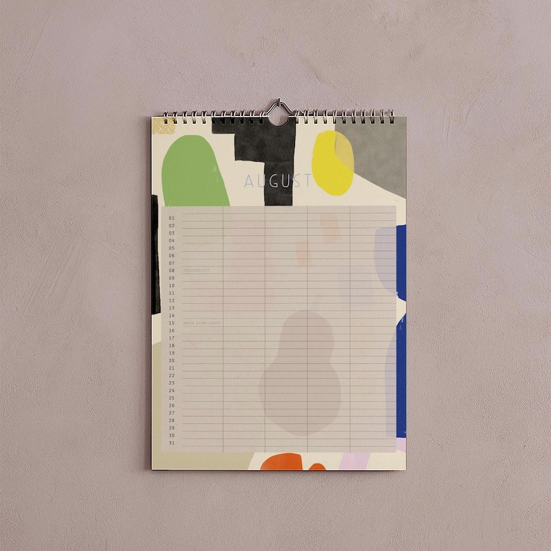 Timeless Family Calendar/family Planner A3 – Flexible Start, 5 Columns ...