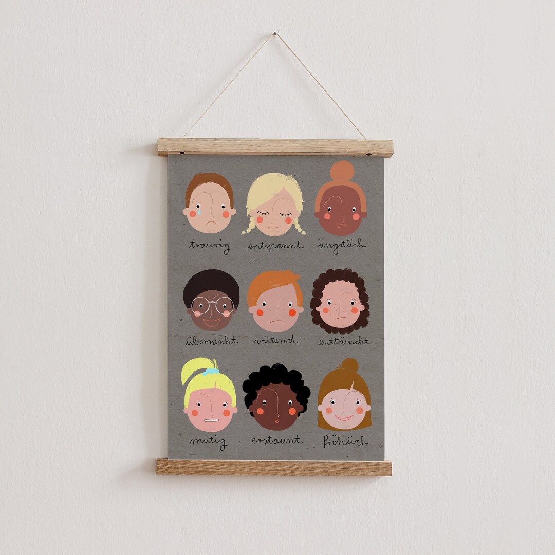 Print emotions Children Feelings Moods Learning Poster Faces Learning ...