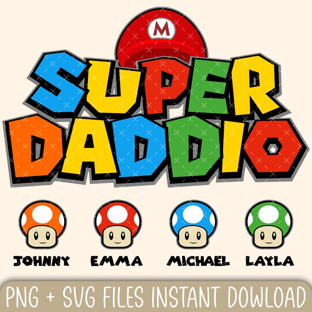 Personalized Daddio Svg Png, Super Daddio Svg, It's A Me Daddy PNG ...