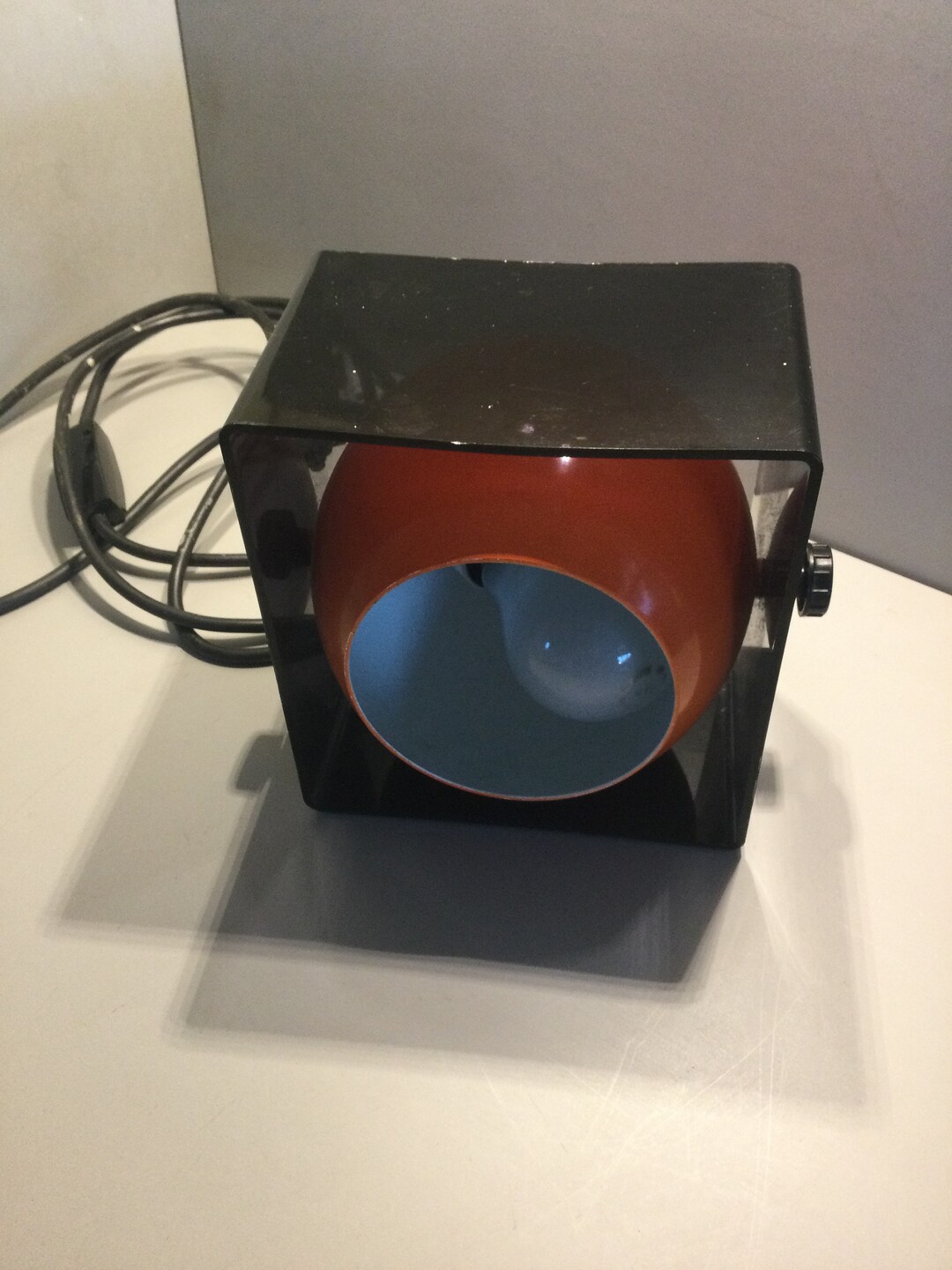 Herbert Terry 2000 Series cyclops Lamp in Orange and Smoked Acrylic - Etsy