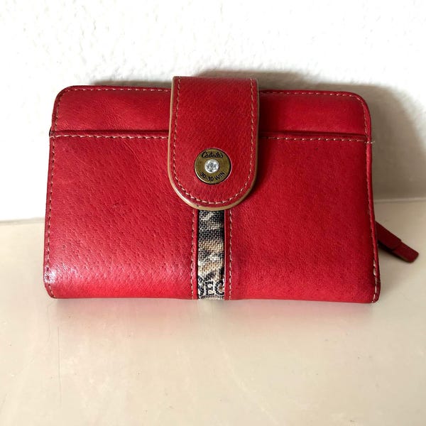 Red Leather Wallet - Etsy