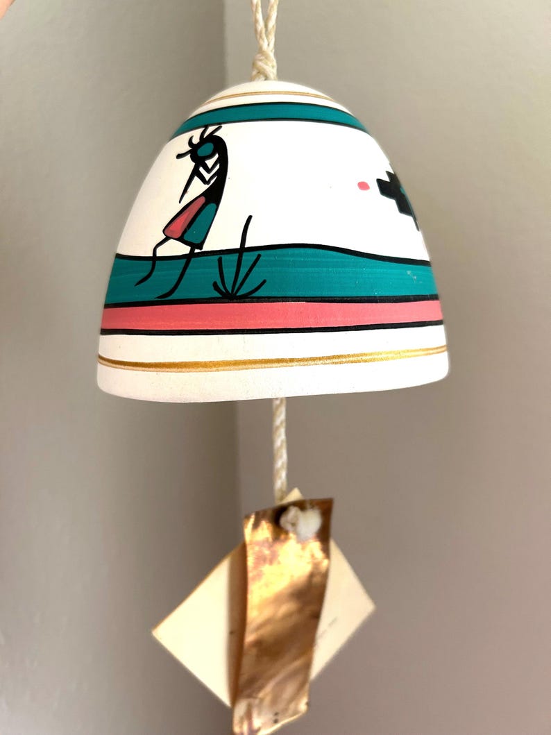 Tesa Hand Painted Southwest Original Pottery Wind Bell Chime Kokopelli ...