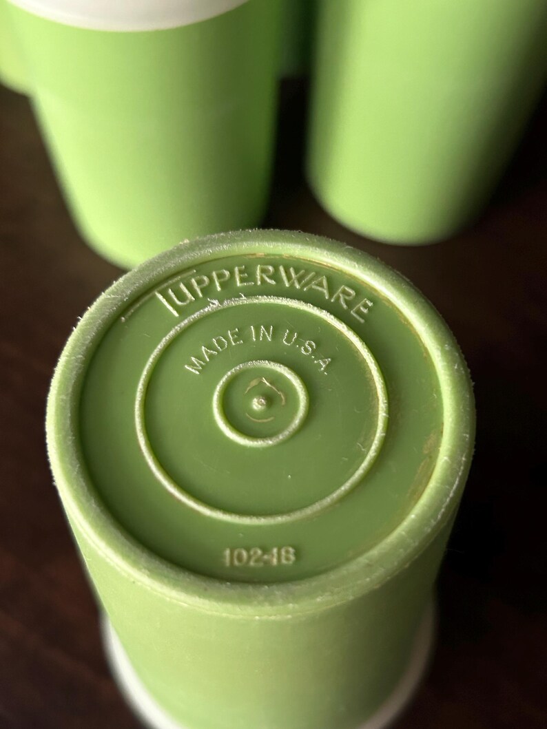 Vintage Tupperware Spice Containers With Lids Green Set-6 - Etsy