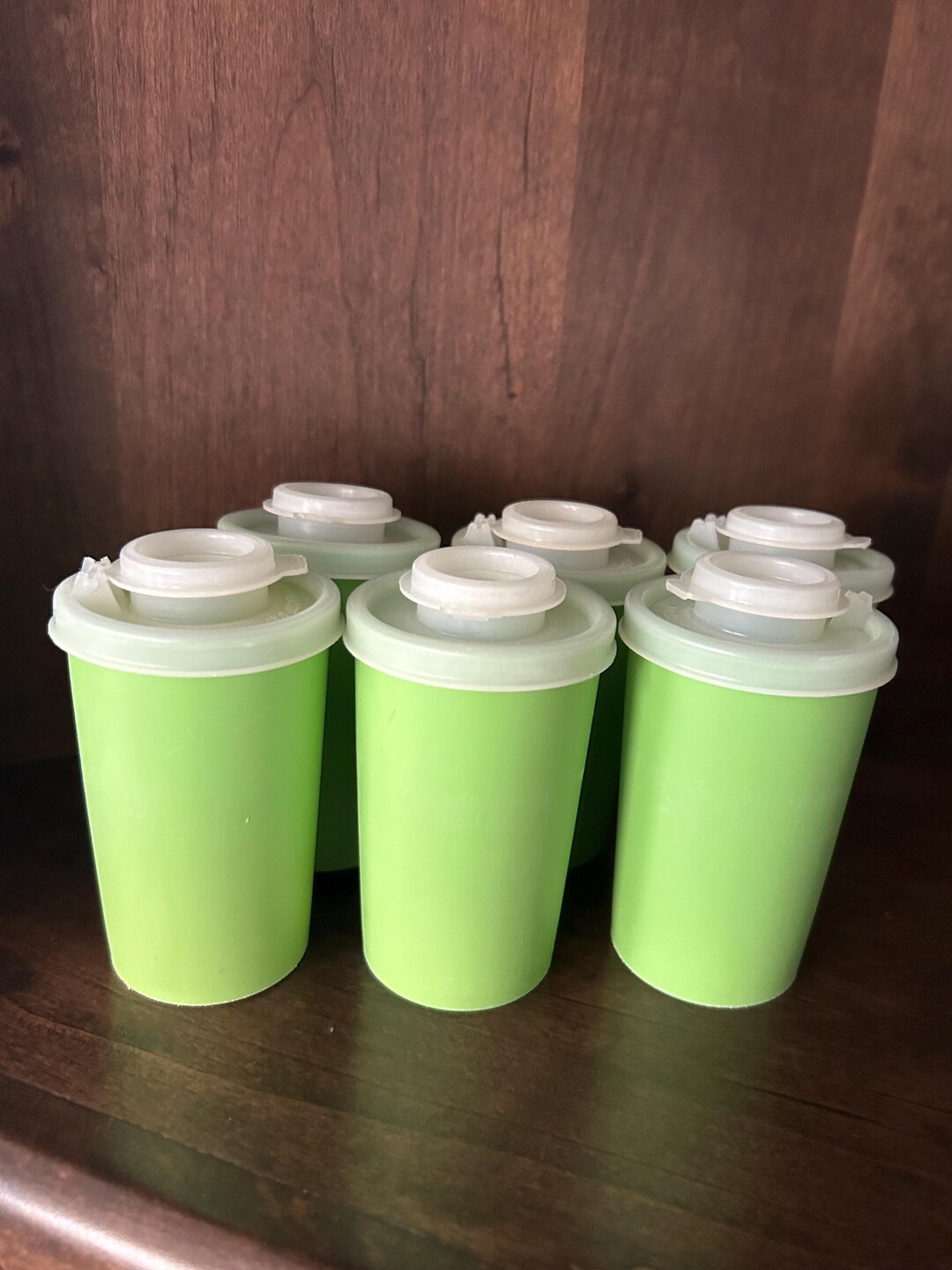 Vintage Tupperware Spice Containers With Lids Green Set-6 - Etsy