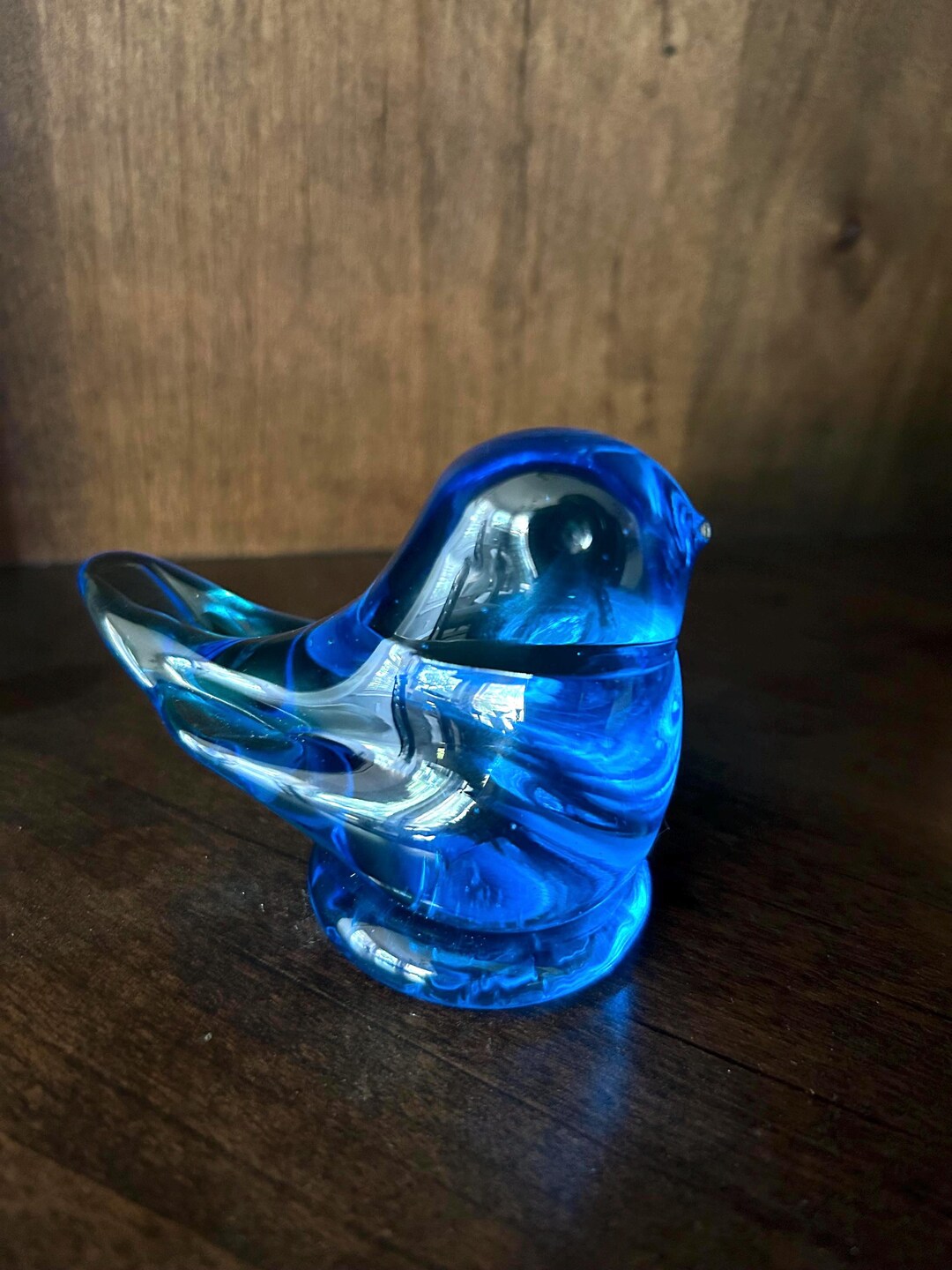 Vintage Leo Ward Glass Bluebird of Happiness Signed Figurine 1991 - Etsy